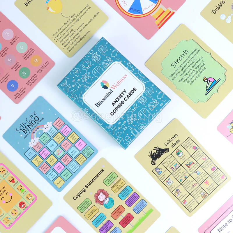 Custom Self Care Coping Statement Cards Games with Packaging Boxes for ...