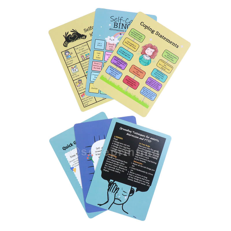 Custom Self Care Coping Statement Cards Games with Packaging Boxes for ...